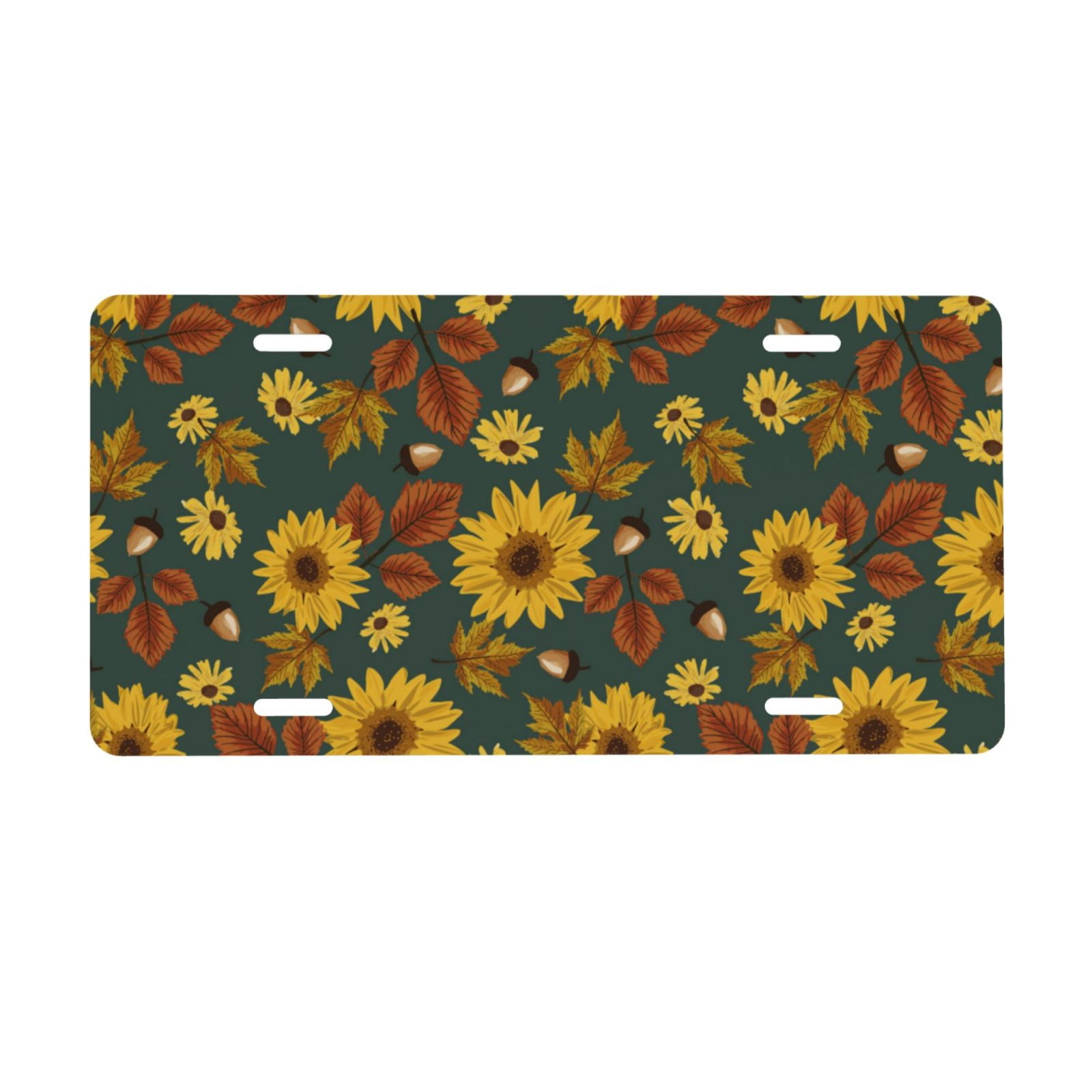 Easygdp Fall Daisy Leaf Nuts License Plate Car Front License Plate Car ...