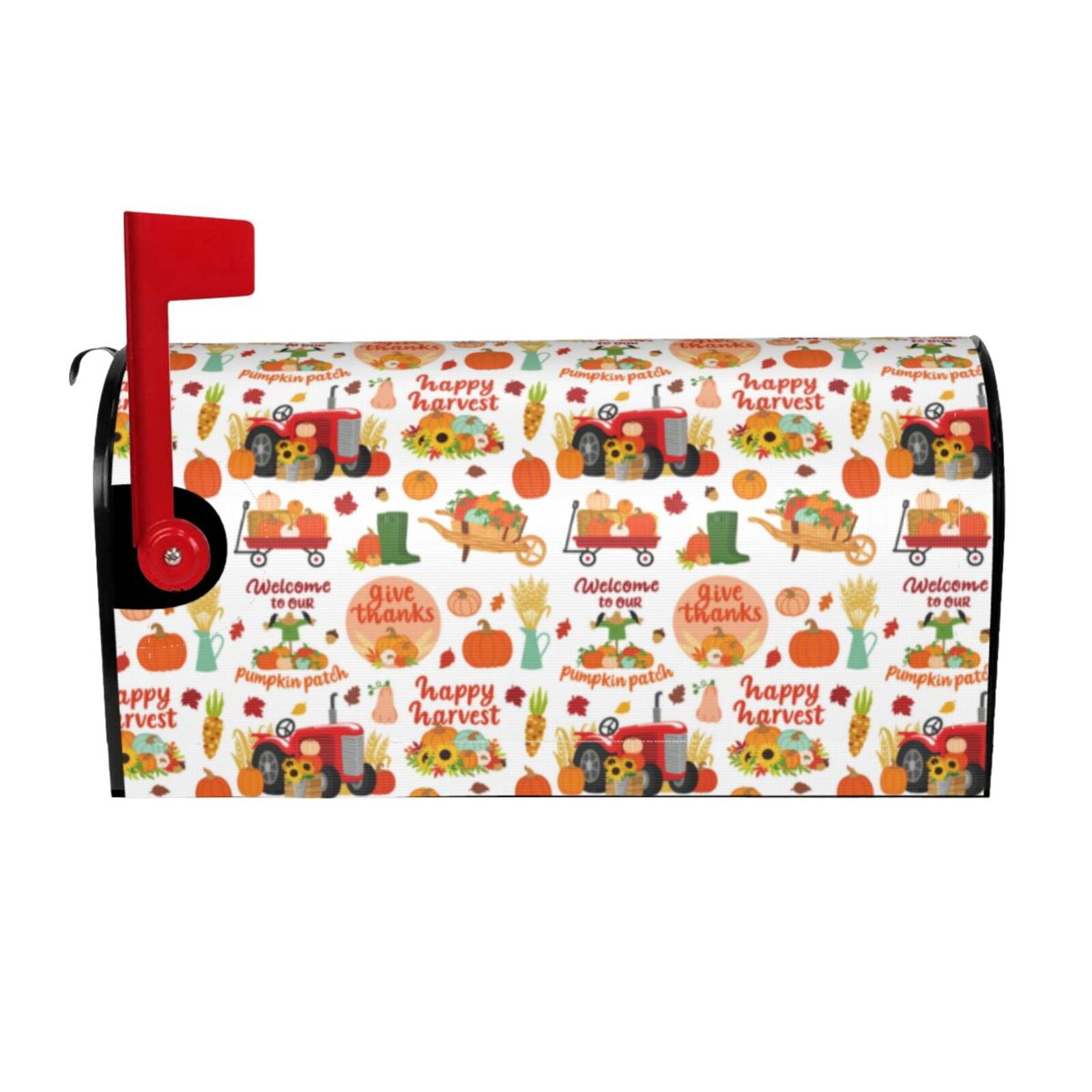 Easygdp Fall Farm Pumpkin Mailbox Covers Garden Outdoor Yard Outside ...
