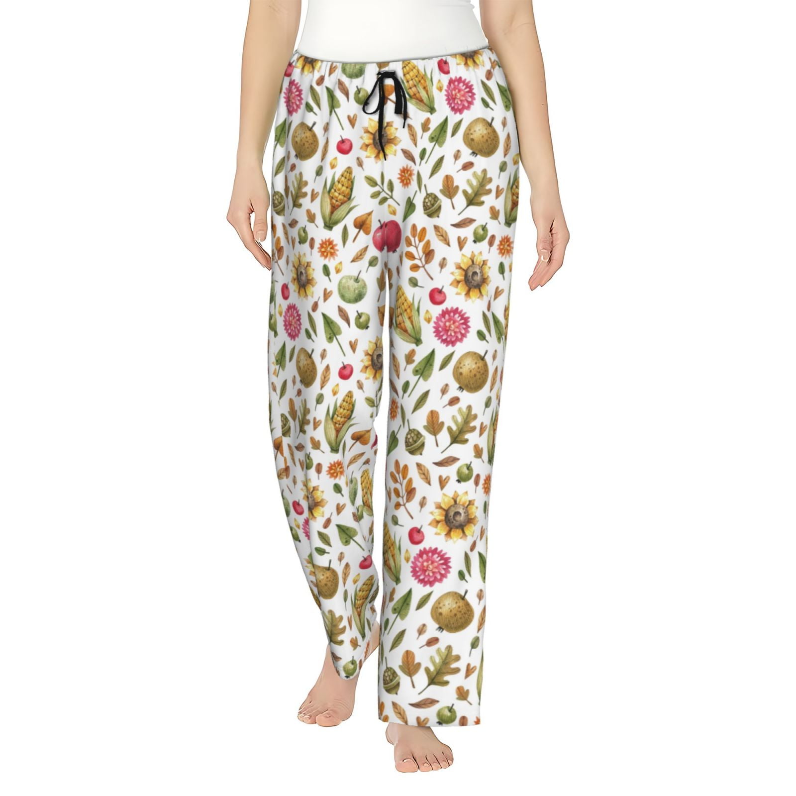 Easygdp Fall Fruits And Vegetables Women's Drawstring Pajama Pants ...