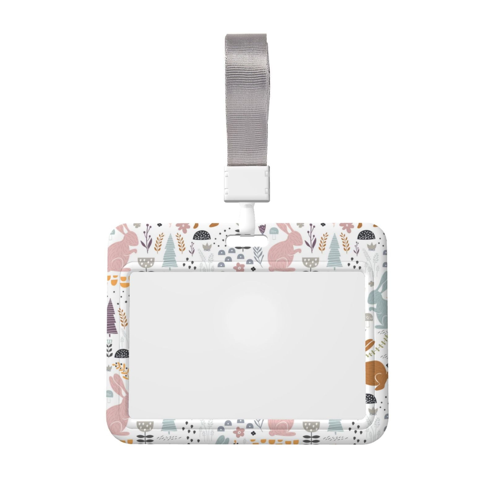 Easygdp Fall Rabbit Card Badge Holder Work Badge Sleeve for Office ...