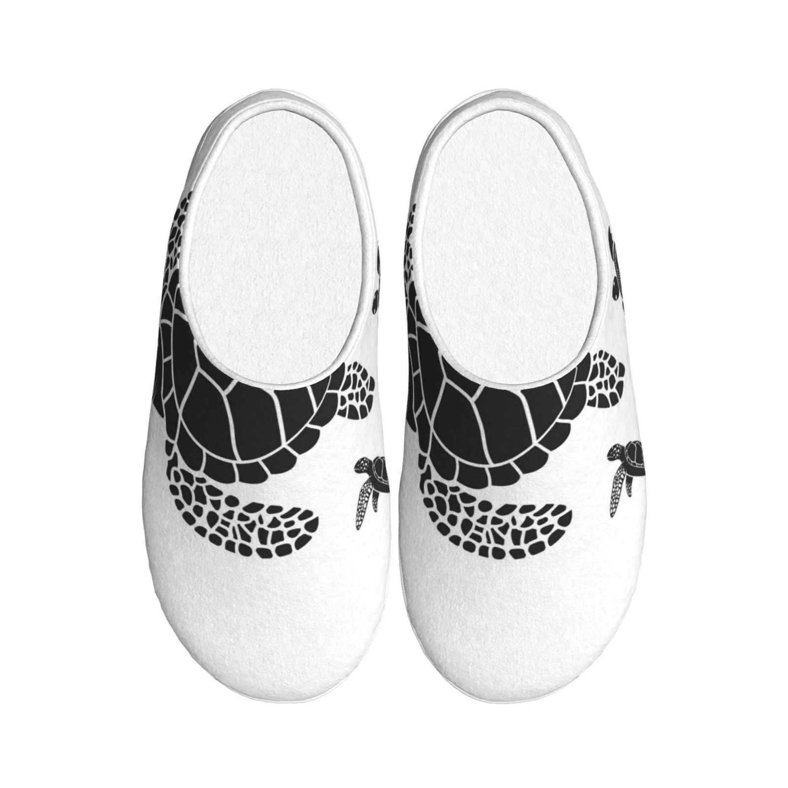 Easygdp Family Of Sea Turtles Slippers for Women Mens Winter Warm Home ...