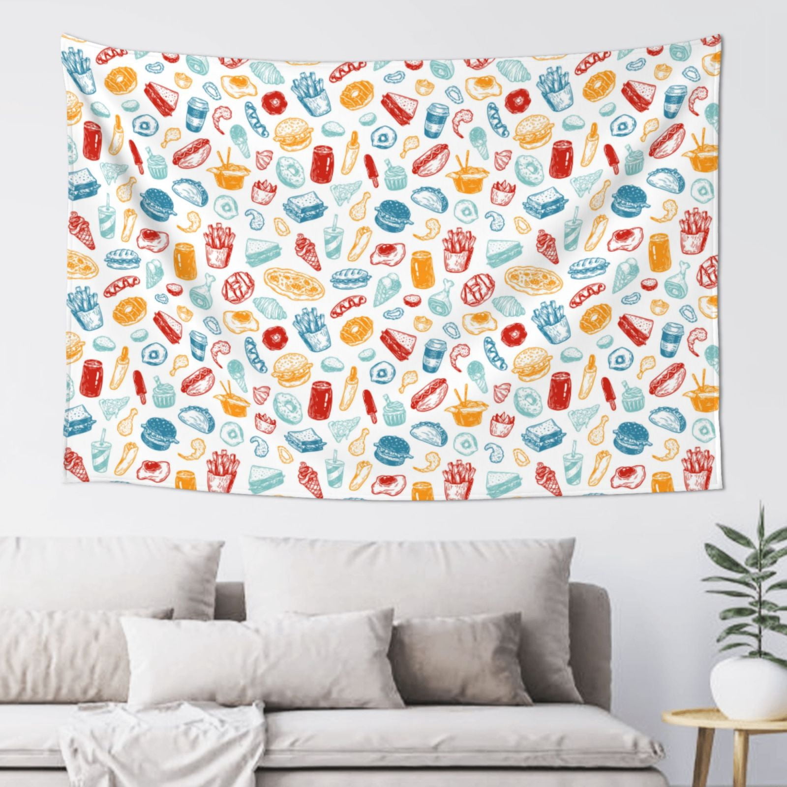 Easygdp Fast Food 2 Tapestry Wall Hanging, Wall Tapestries for Bedroom ...