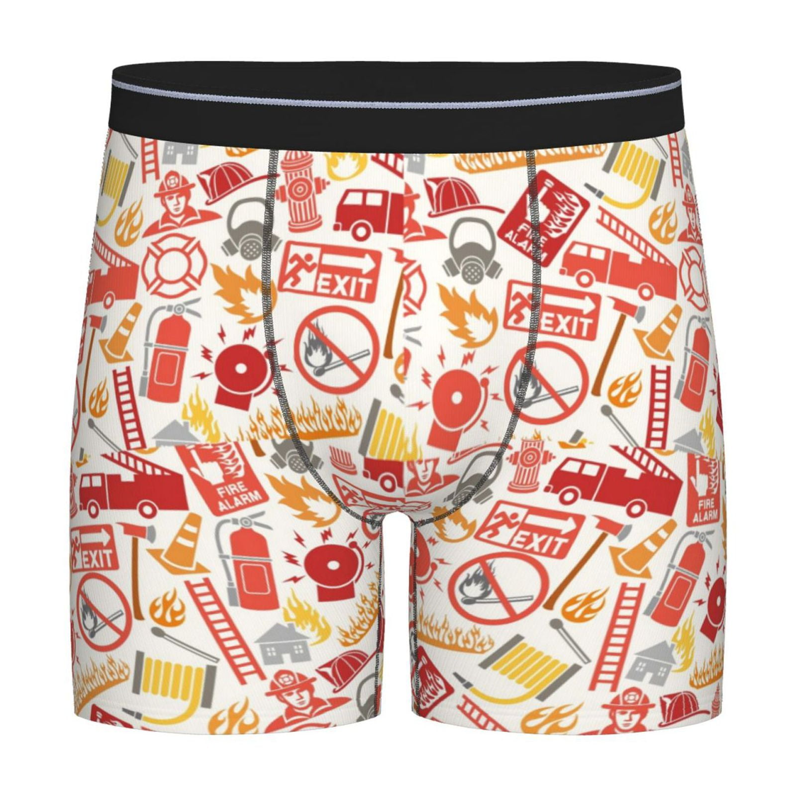 Easygdp Firefighter Icons Men's Boxer Briefs Men’s Underwear Boxer ...