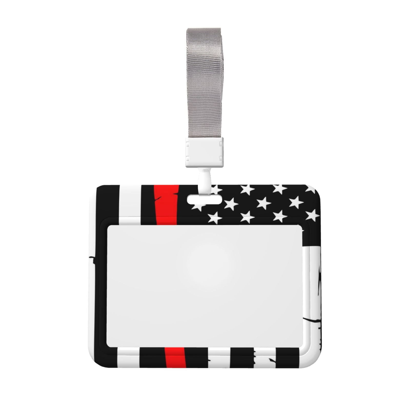 Easygdp Firefighters USA Flag Card Badge Holder Work Badge Sleeve for ...