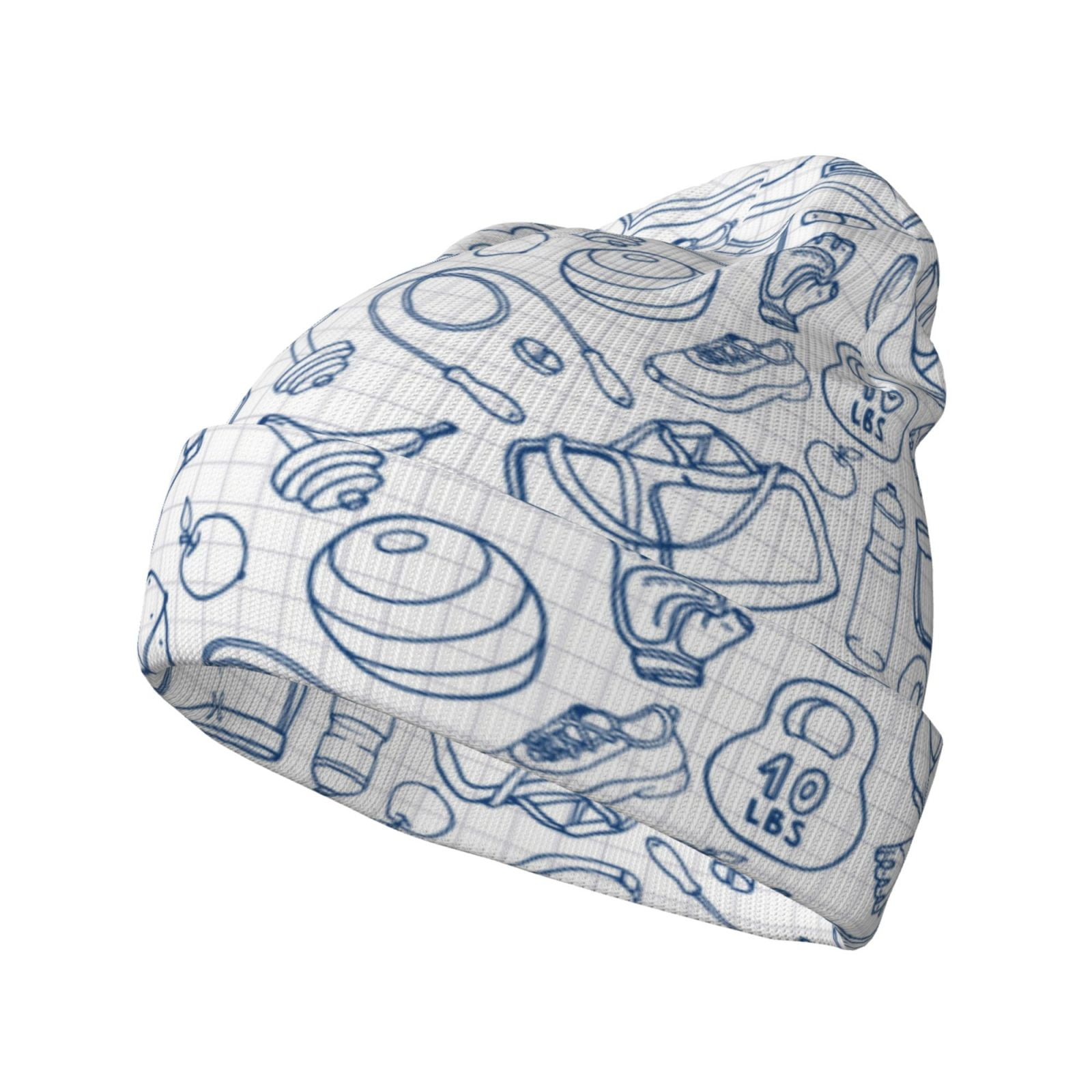 Easygdp Fitness Guru Winter Beanie for Men Women Beanie Knit Hat Cuffed ...