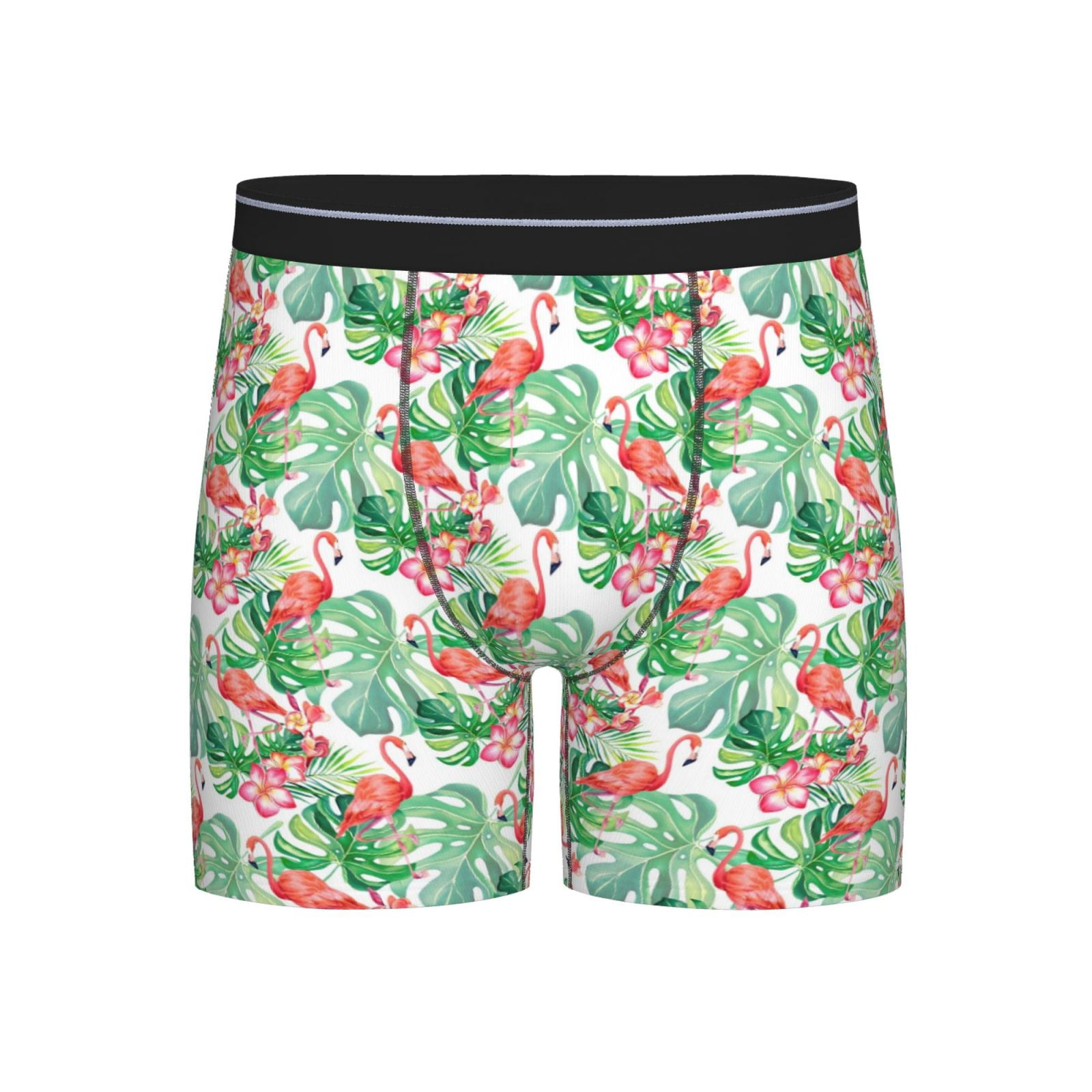 Easygdp Flamingo And Monstera Men's Boxer Briefs Men’s Underwear Boxer ...