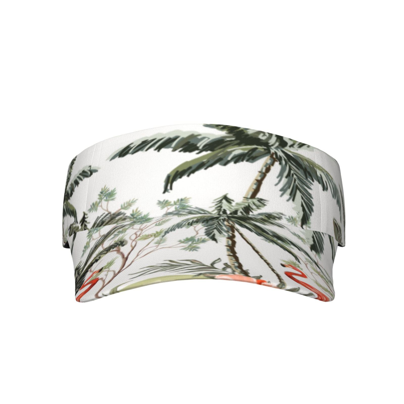 Easygdp Flamingo Palm Trees Stretchy Visor - Unisex Visor Hat for Men ...
