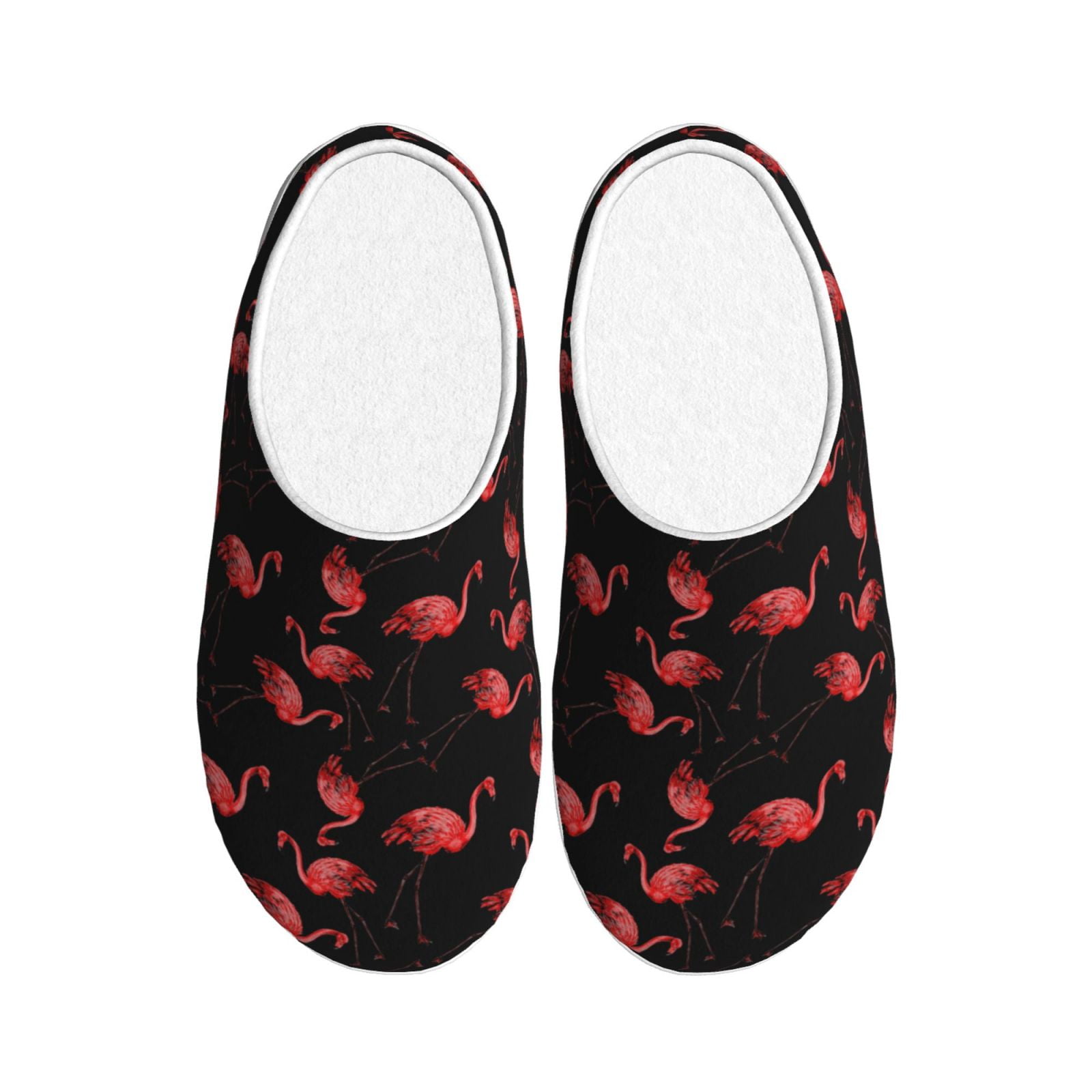 Easygdp Flamingo Slippers for Women Mens Winter Warm Home Slippers ...