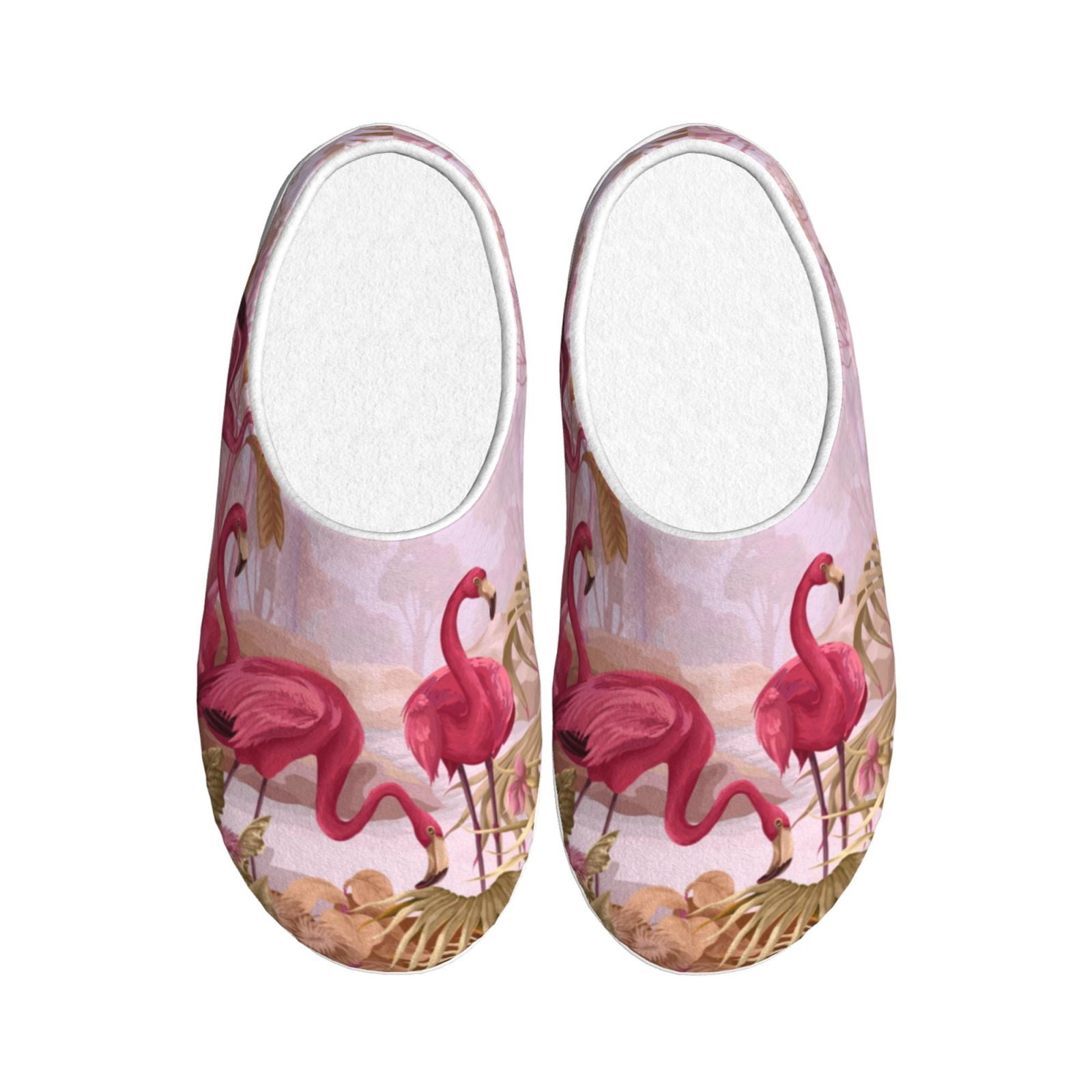 Easygdp Flamingos In The Tropical Forest Slippers for Women Mens Winter ...