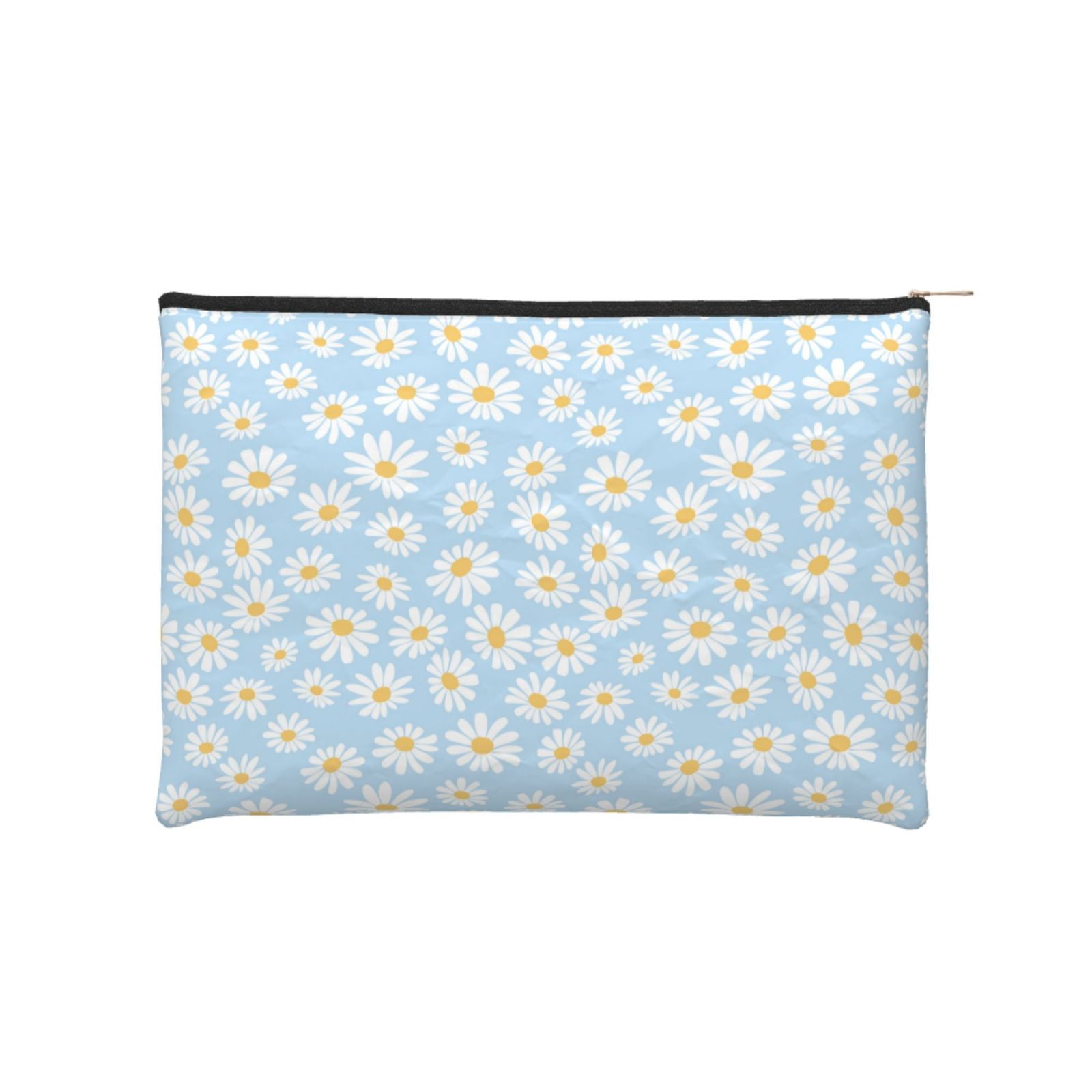 Easygdp Floral Daisy Makeup Bag Toiletry Bag Canvas Makeup Bags Zipper ...