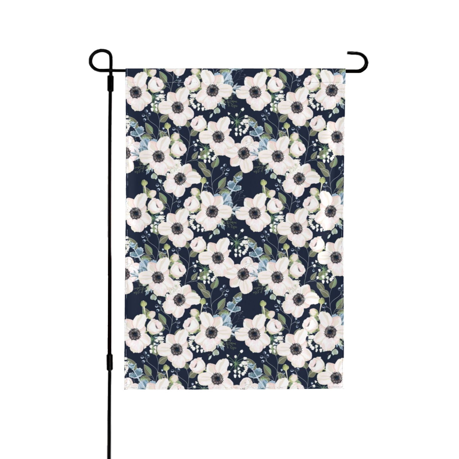 Easygdp Floral Flowers Blue Garden Flag Yard Flag Welcome Flag, Double ...