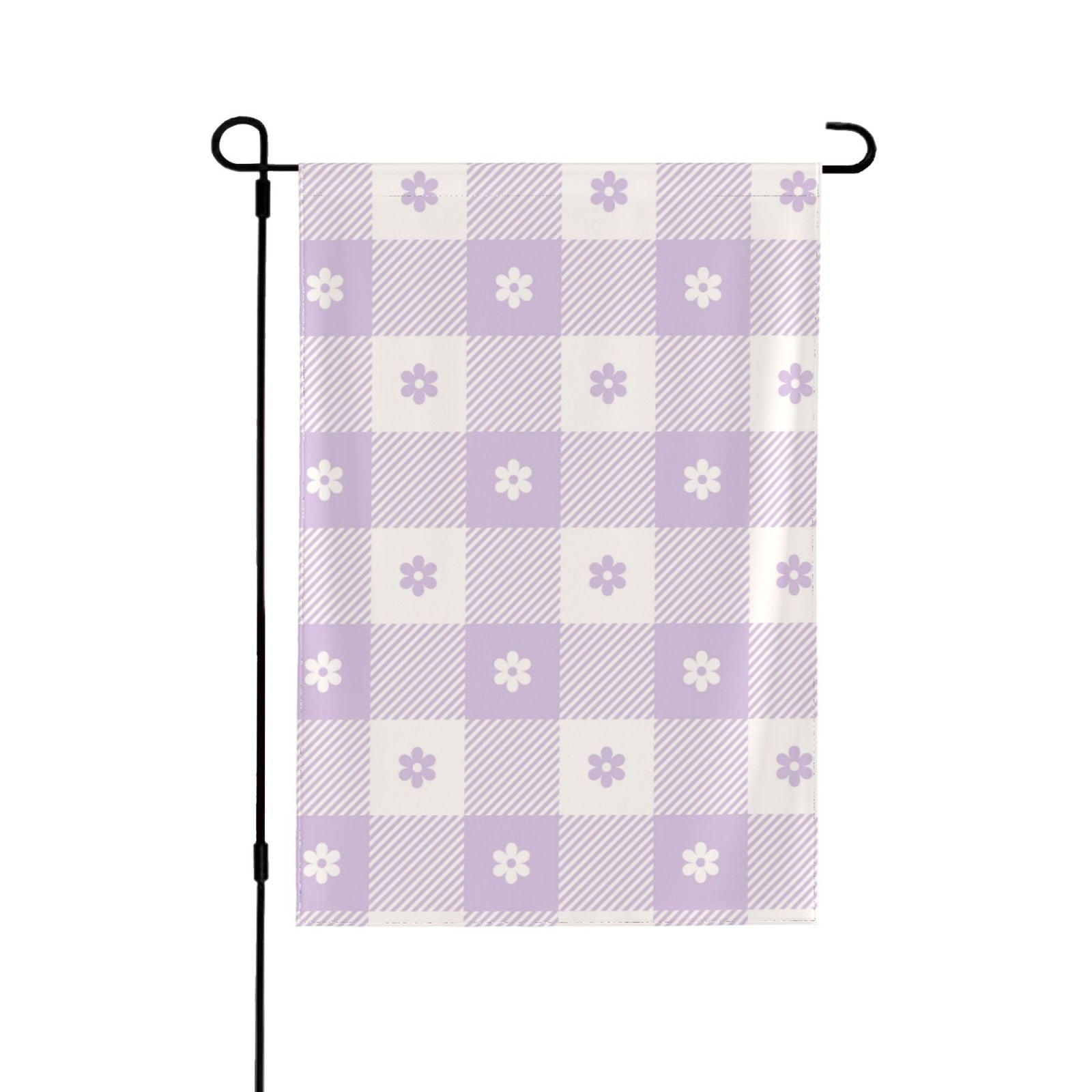 Easygdp Floral Purple Buffalo Plaid Garden Flag Yard Flag Welcome Flag ...