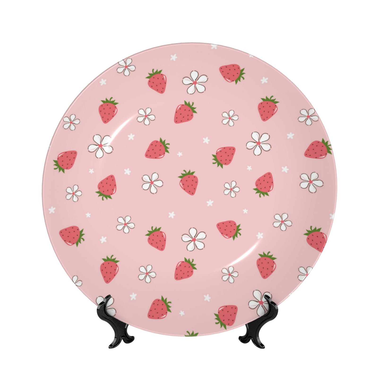 Easygdp Floral Strawberr Bone China Decorative Plate Ceramic Dinner ...