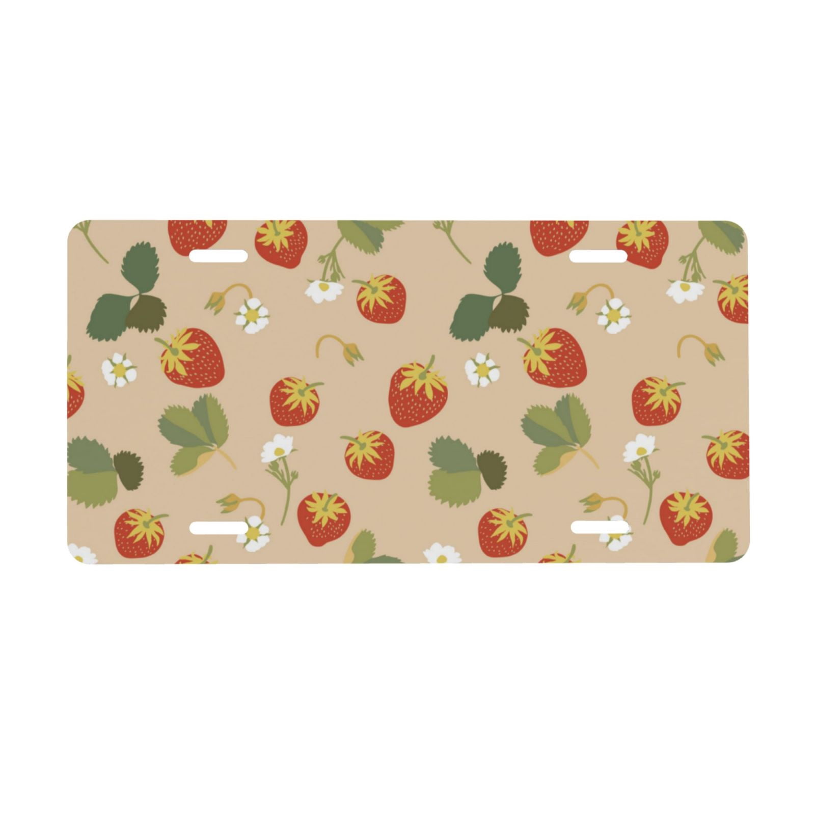 Easygdp Floral Strawberr License Plate Car Front License Plate Car ...