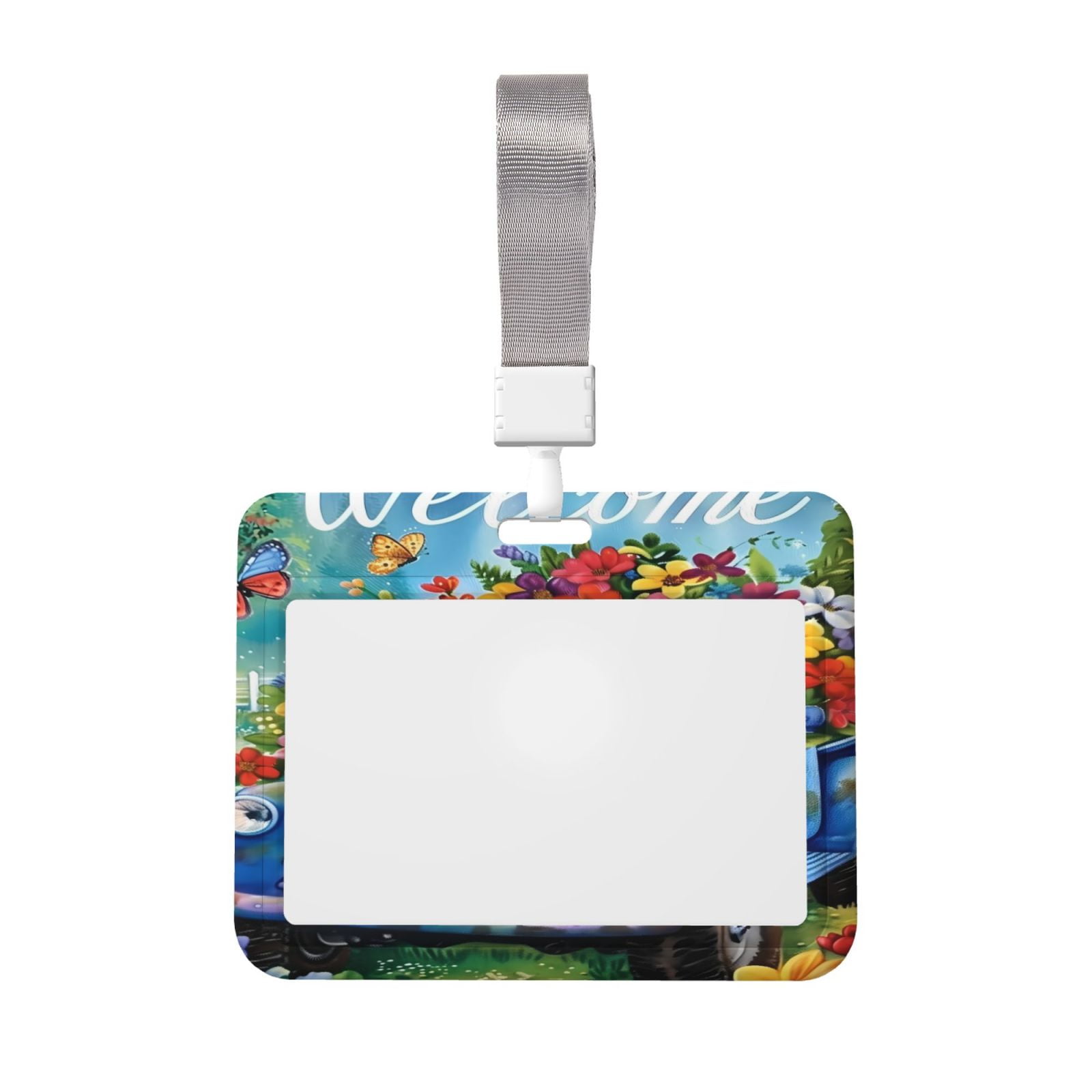 Easygdp Floral Truck Welcome Card Badge Holder Work Badge Sleeve for ...