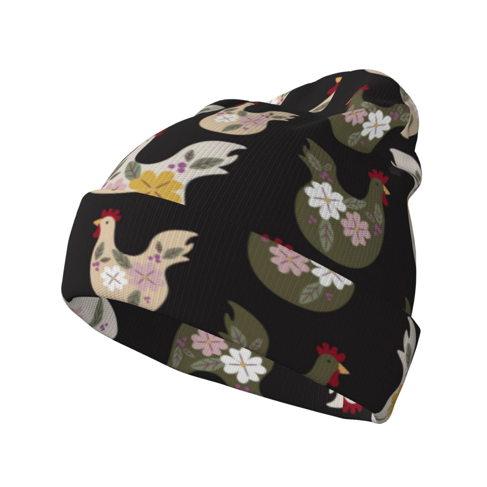 Easygdp Flowe Rooster Winter Beanie for Men Women Beanie Knit Hat ...