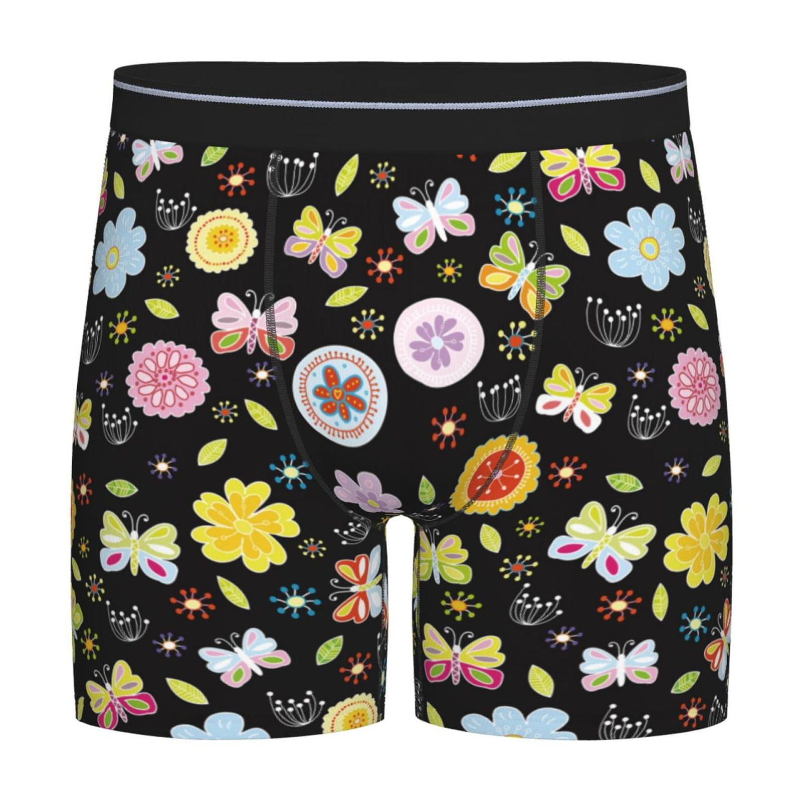 Easygdp Flower Butterfly Men's Boxer Briefs Men’s Underwear Boxer ...