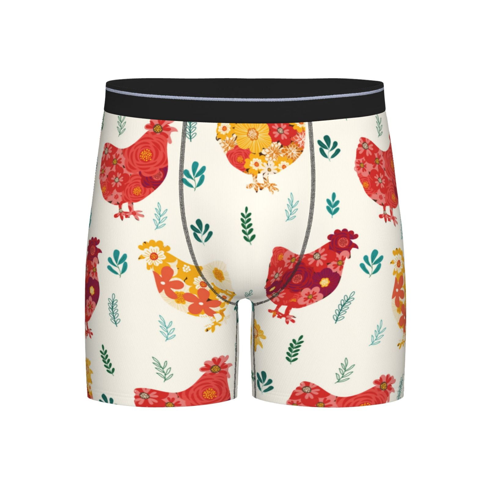 Easygdp Flower Chicken Men's Boxer Briefs Men’s Underwear Boxer Briefs ...