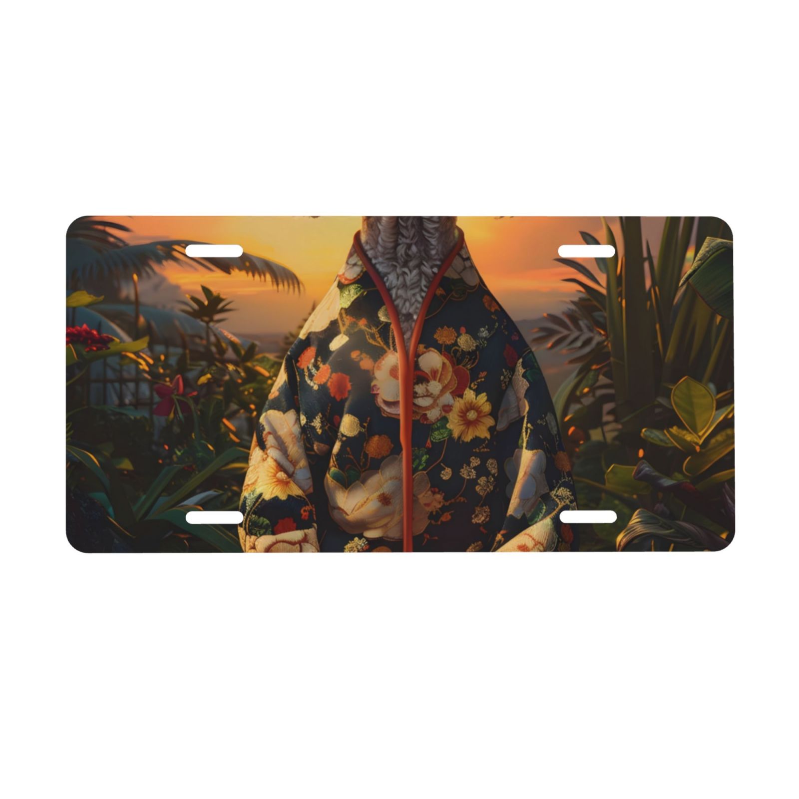 Easygdp Flower Field Poodle License Plate Car Front License Plate Car ...