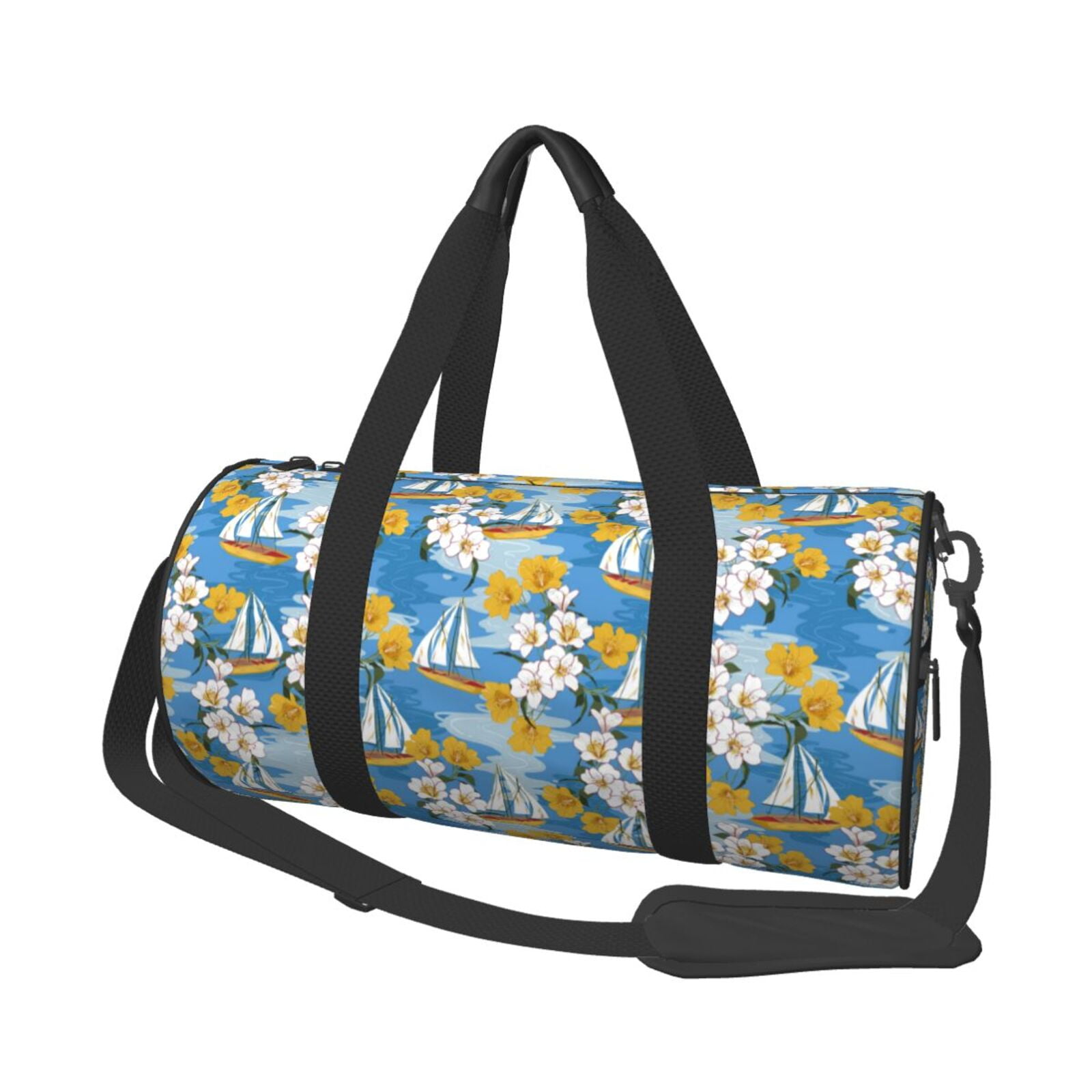 Easygdp Flower and Sail Boat Travel Duffle Bag,Carry on Bag Travel Bags ...