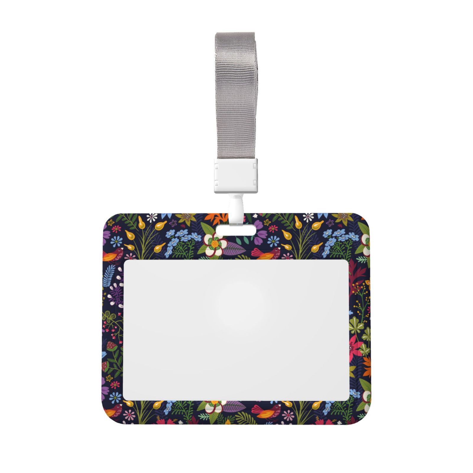 Easygdp Flowers And Birds Card Badge Holder Work Badge Sleeve for ...