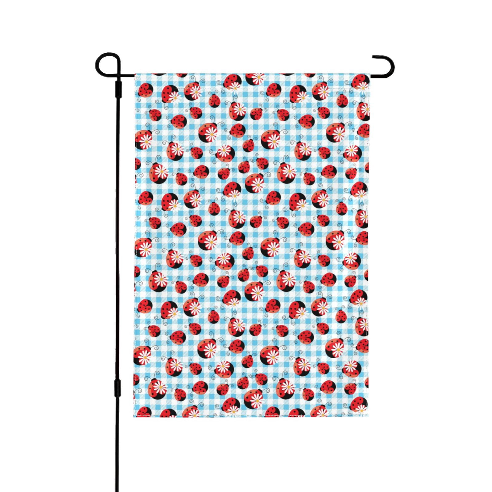 Easygdp Flowers and Lady Bugs Garden Flag Yard Flag Welcome Flag ...