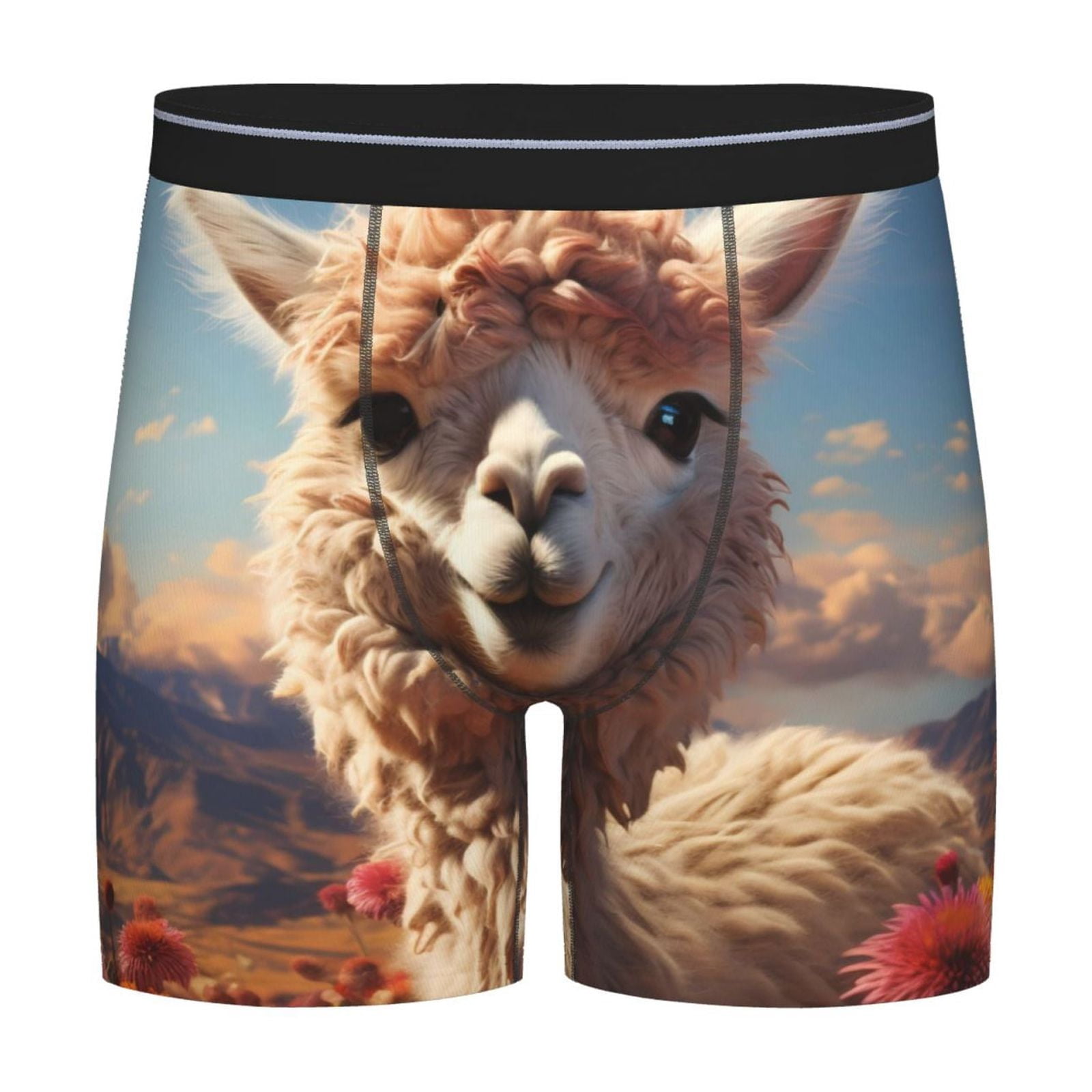 Easygdp Fluffy Alpaca Mountain Meadow Men's Boxer Briefs Men’s ...