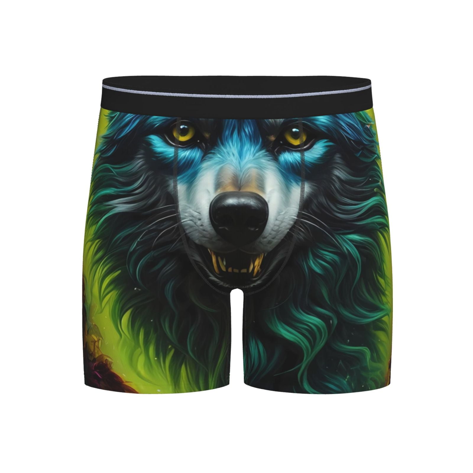 Easygdp Fluorescent Wolf Men's Boxer Briefs Men’s Underwear Boxer ...