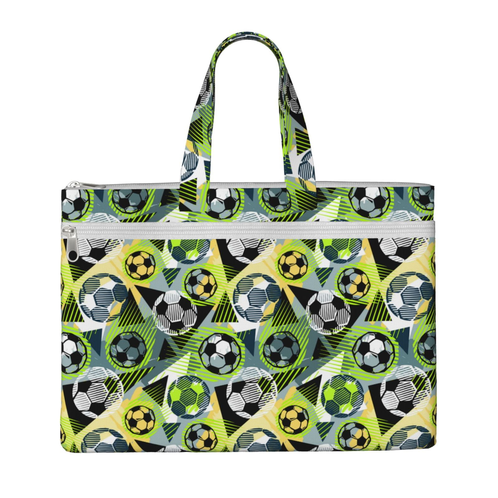 Easygdp Football Doodle Canvas Document Bag File Bag Handle Business ...