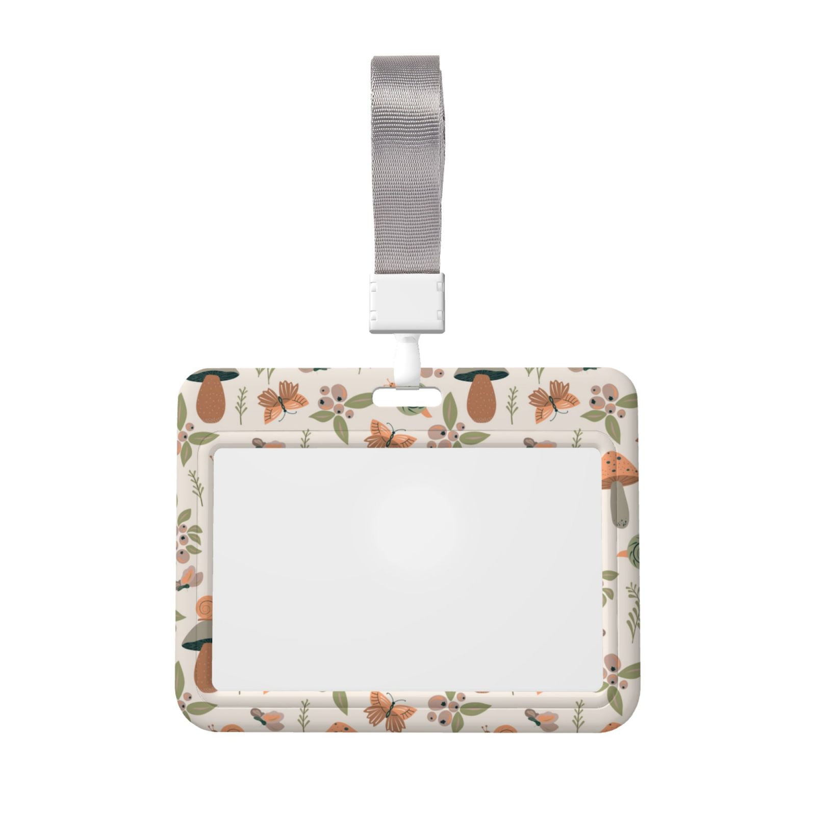 Easygdp Forest Mushrooms Insects Card Badge Holder Work Badge Sleeve ...