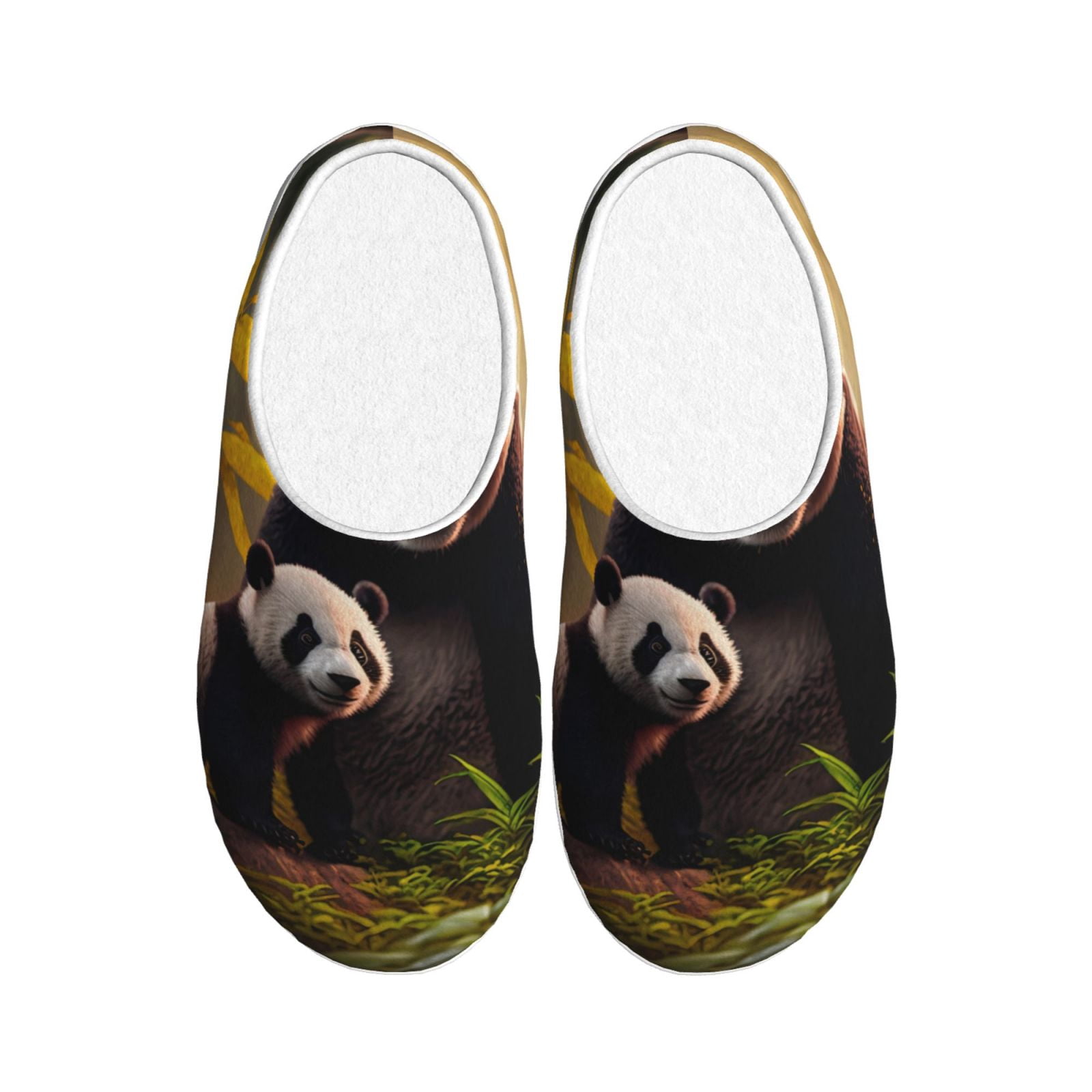 Easygdp Forest Panda Slippers for Women Mens Winter Warm Home Slippers ...