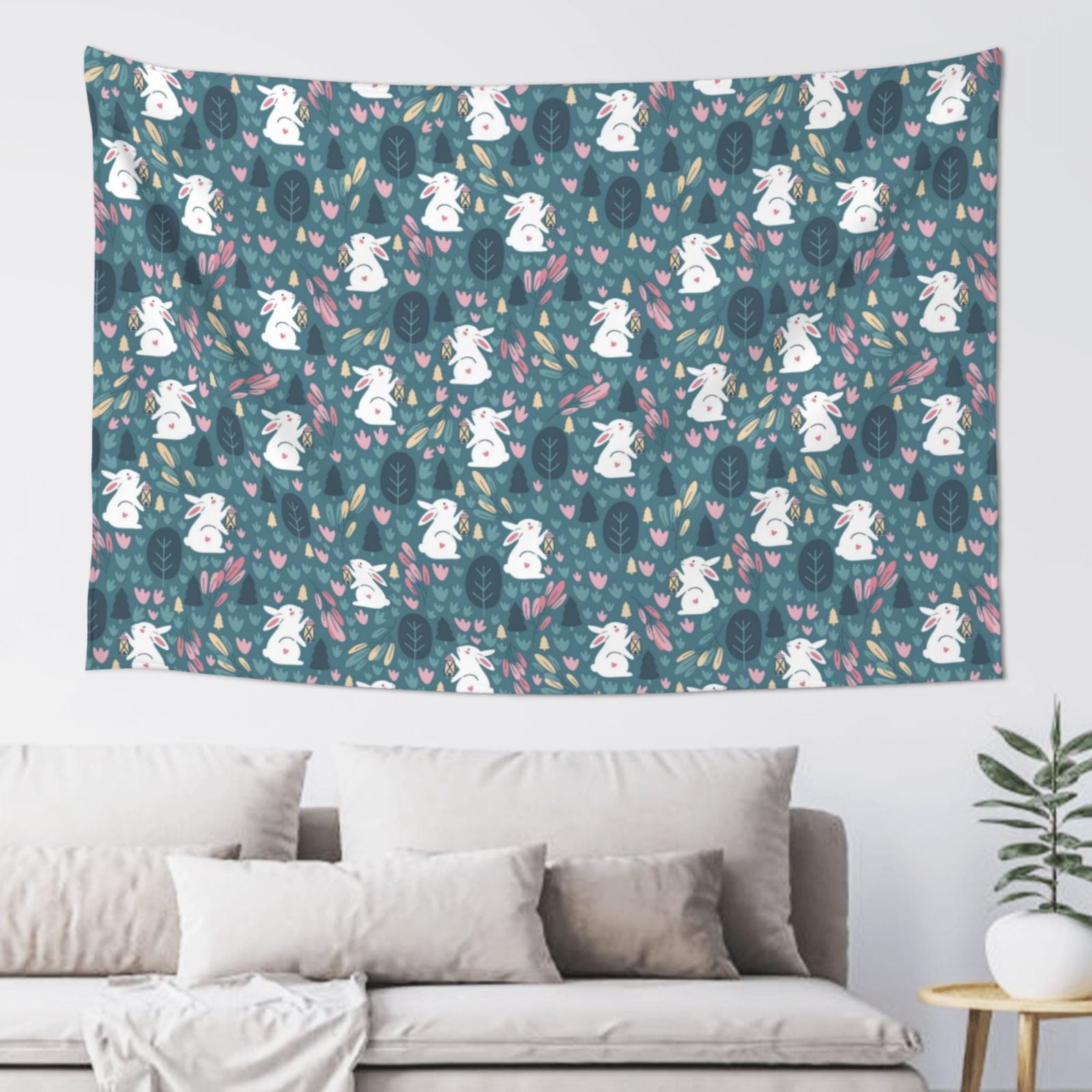 Easygdp Forest Rabbit Tapestry Wall Hanging, Wall Tapestries for ...