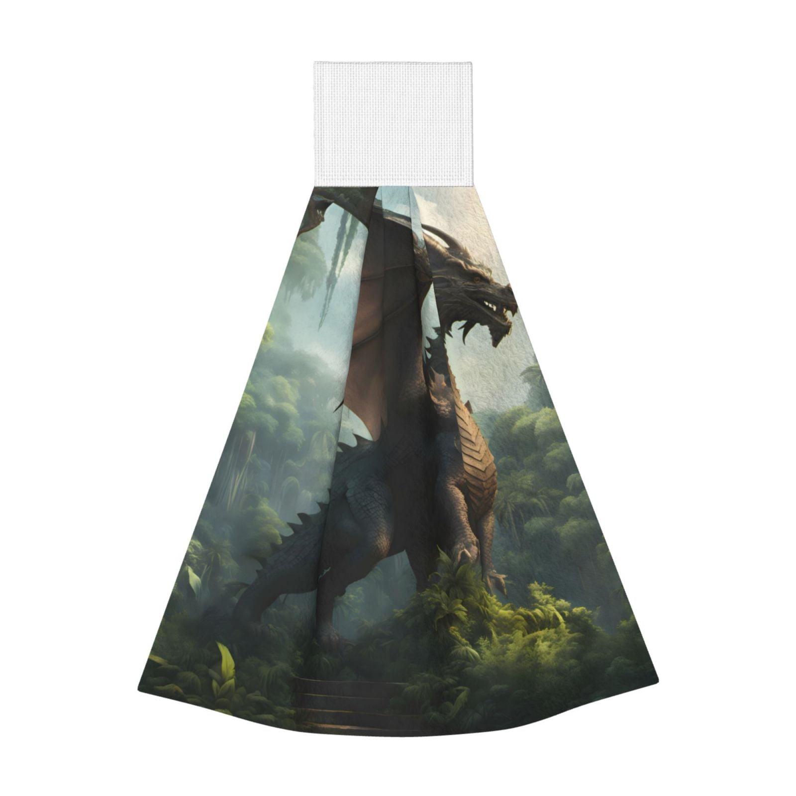 Easygdp Forest Stone-Colored Dragon Kitchen Hand Towels Hanging Tie ...