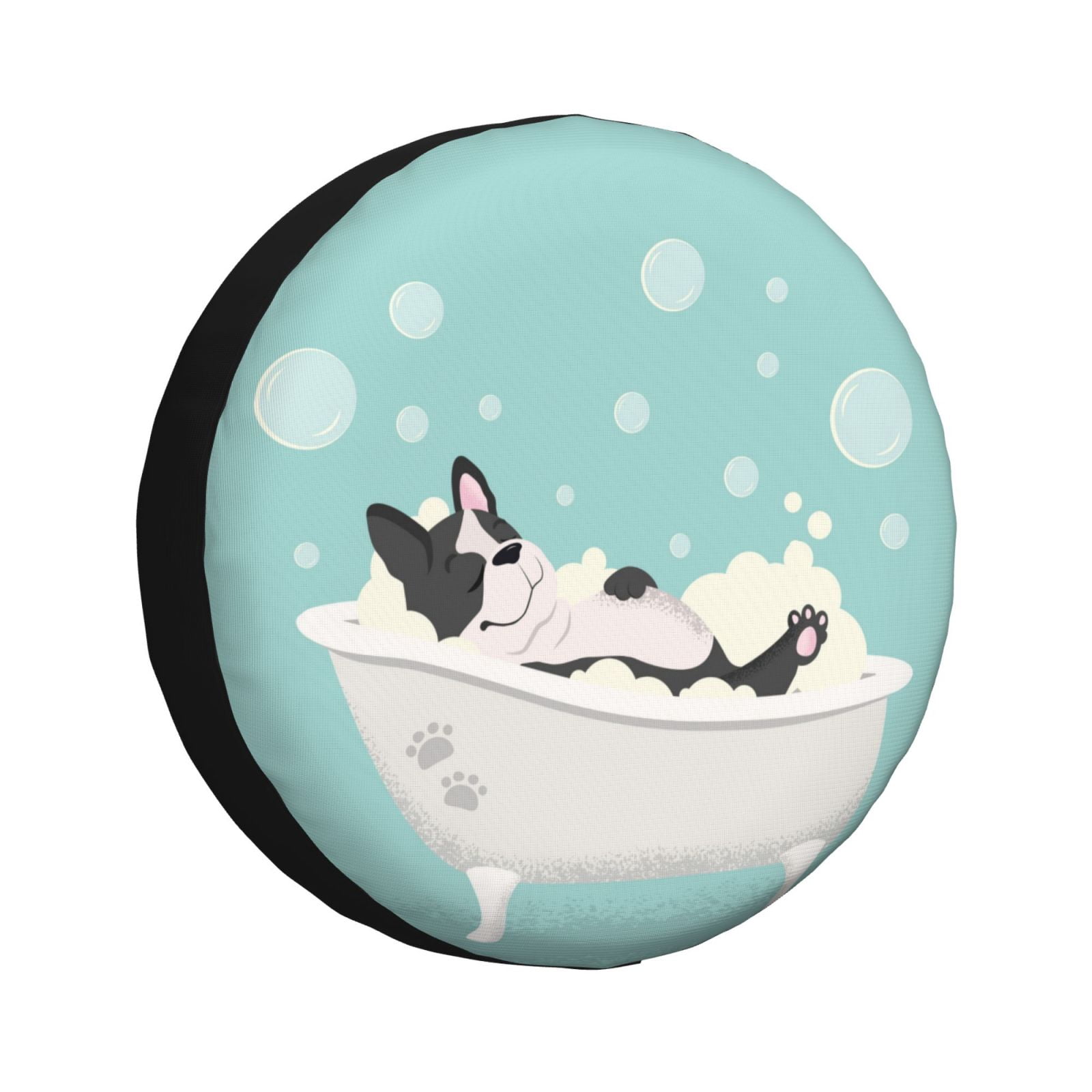 Easygdp French Bulldog Taking A Bath Wheel Sun Guard, Spare Tire Cover ...