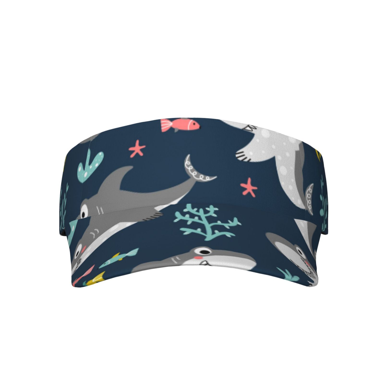 Easygdp Friendly Smiling Sharks Stretchy Visor - Unisex Visor Hat for ...