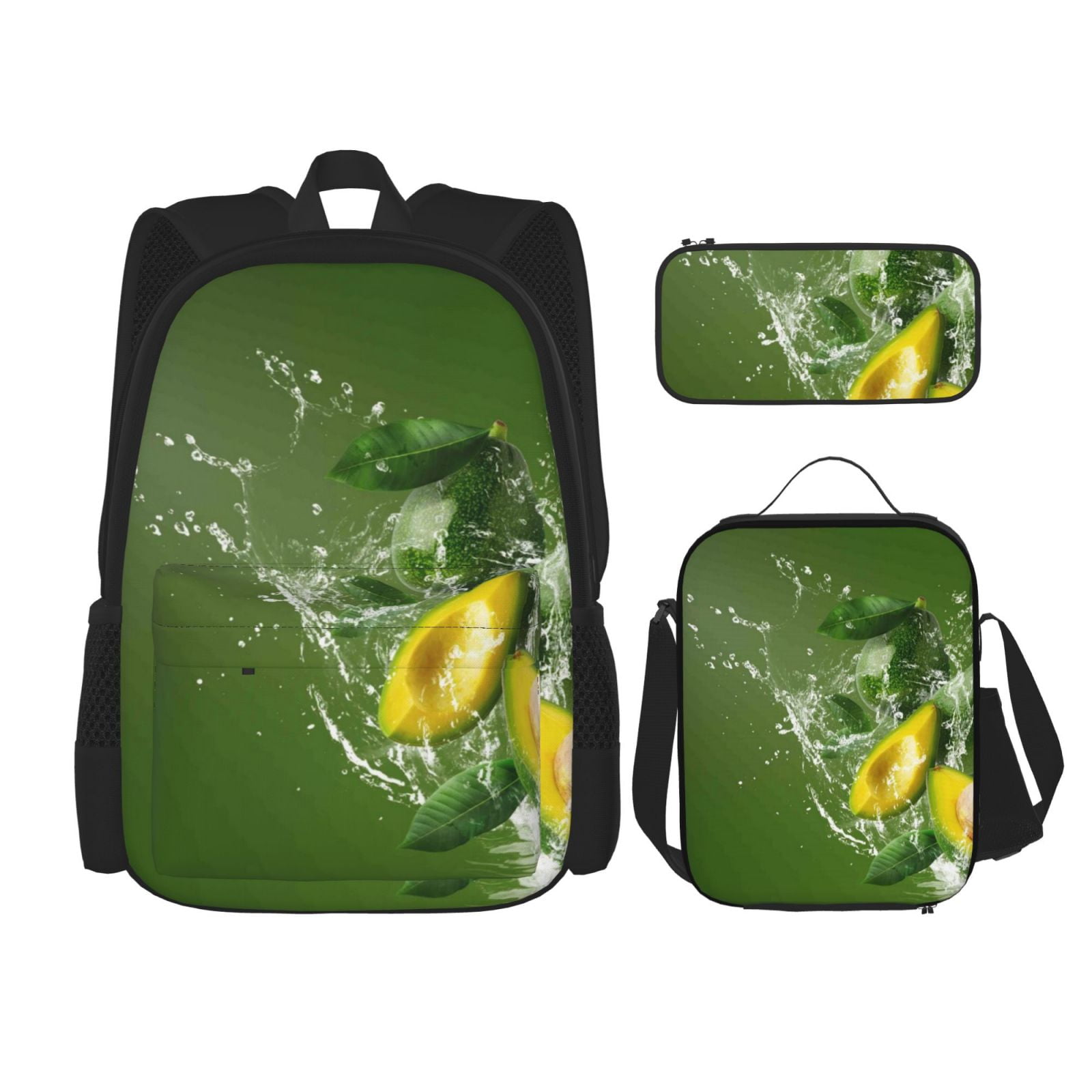 Easygdp Friut Avocado Backpack for Boys and Girls with Lunch Box Pencil ...
