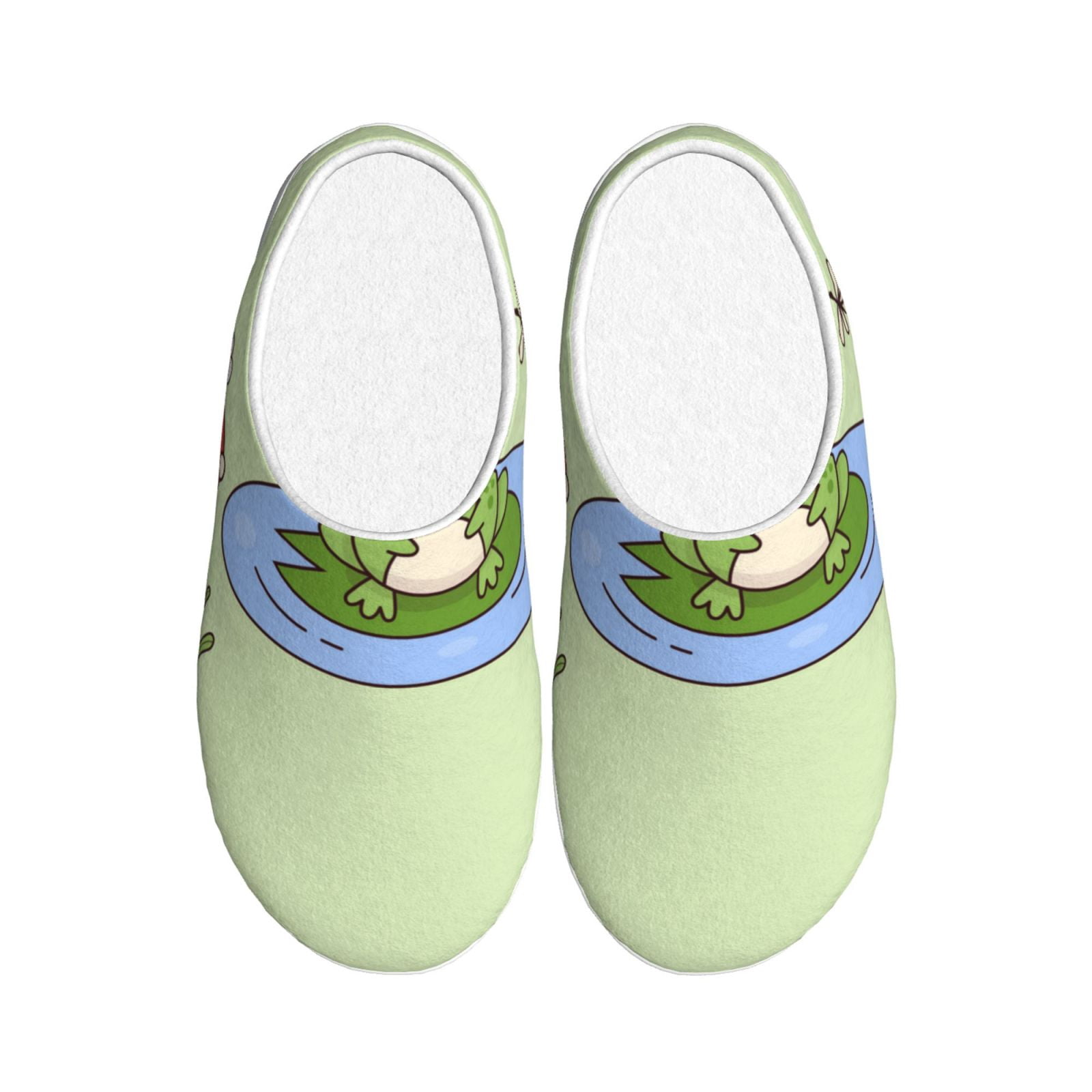 Easygdp Frog Amanita Mushroom Slippers for Women Mens Winter Warm Home ...