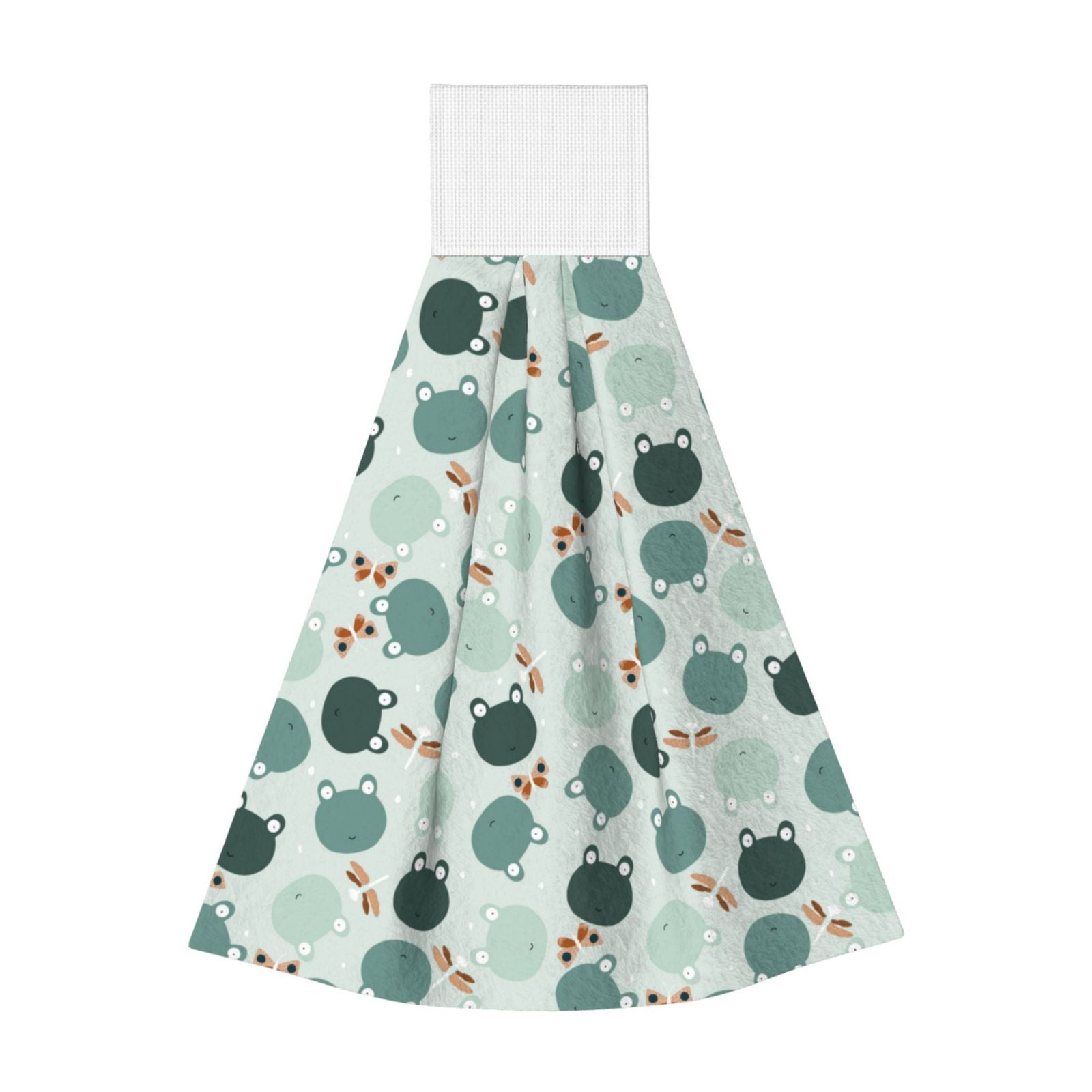 Easygdp Frog And Dragonflies Kitchen Hand Towels Hanging Tie Towels ...