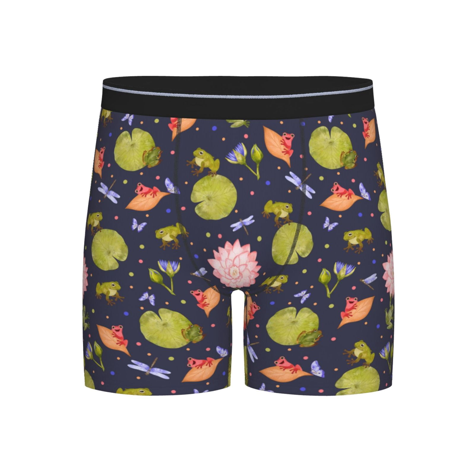 Easygdp Frog And Flowers Men's Boxer Briefs Men’s Underwear Boxer ...