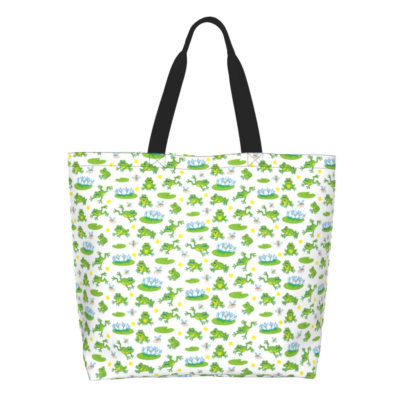 Easygdp Frogs Jumping Tote Bags for Women,Women Travel Shoulder Bags ...