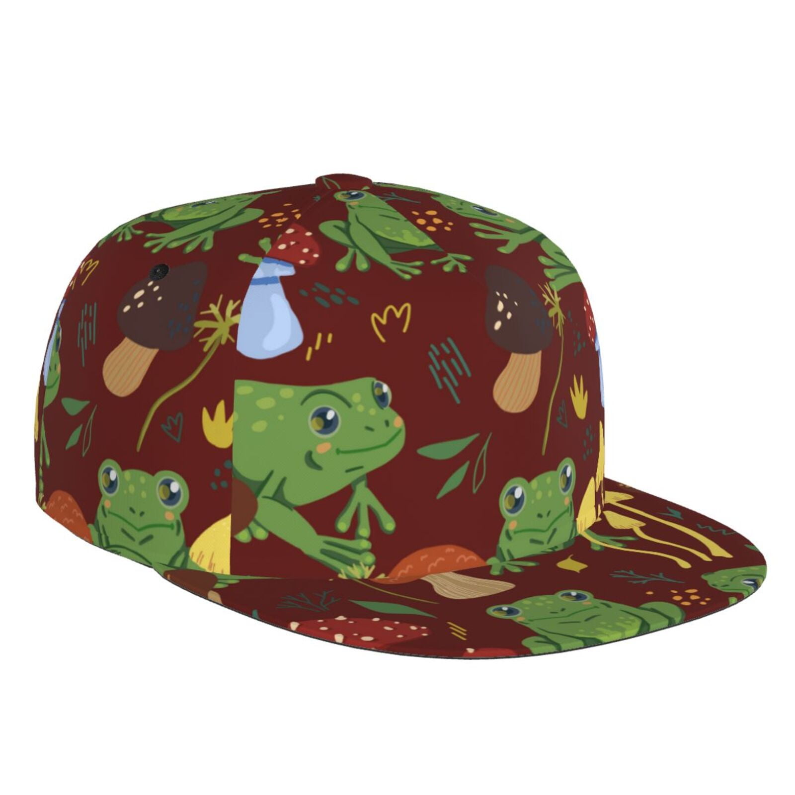 Easygdp Frogs and Mushrooms Baseball Cap with Adjustable Flat Suitable ...