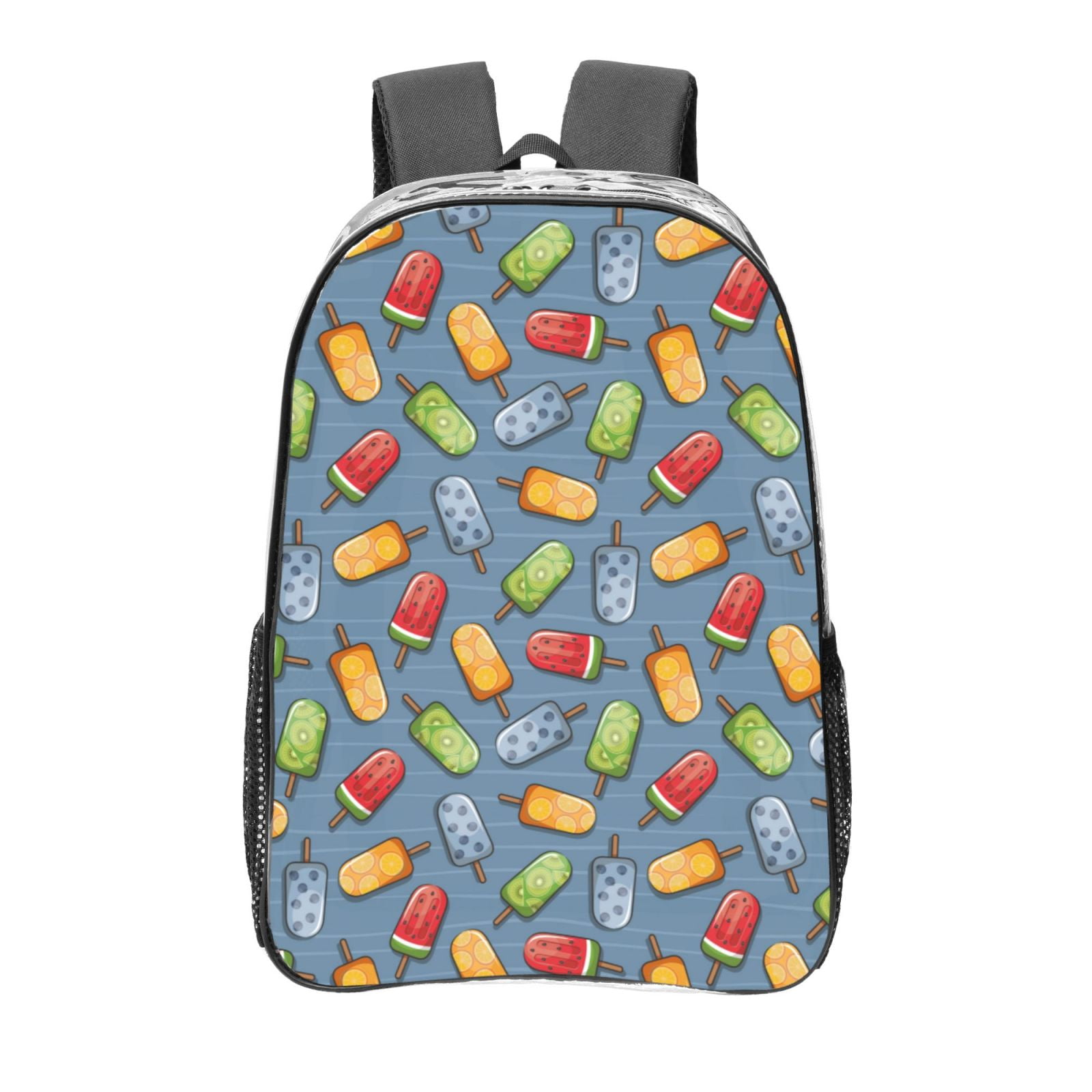 Easygdp Fruit Ice Cream Clear Backpack, Transparent Bookbag for School ...