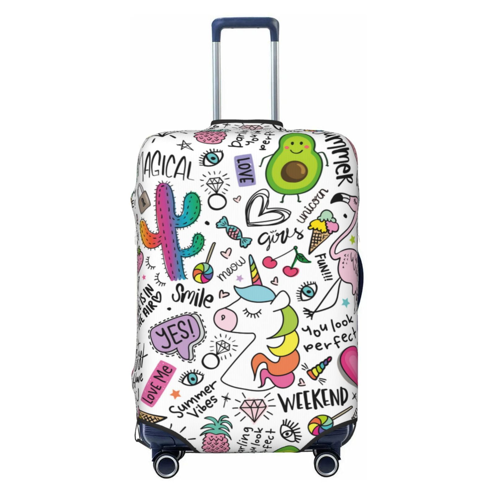 Easygdp Fun Animal with Unicorn Print Elastic and Washable Suitcase ...