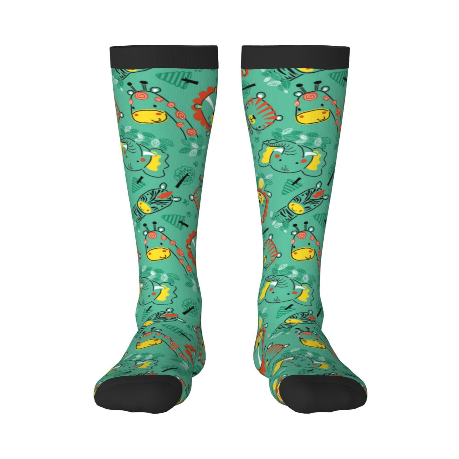 Easygdp Funny Animals in Jungle Soccer Socks Sport Knee High Socks Calf ...