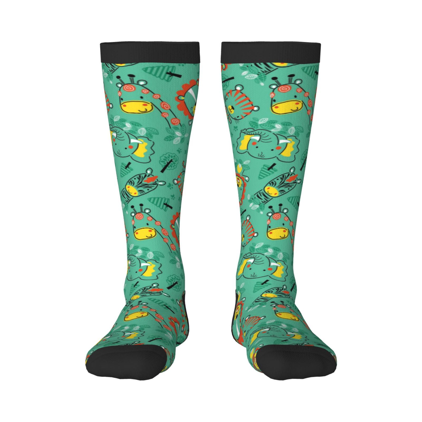 Easygdp Funny Animals in Jungle Soccer Socks Sport Knee High Socks Calf ...