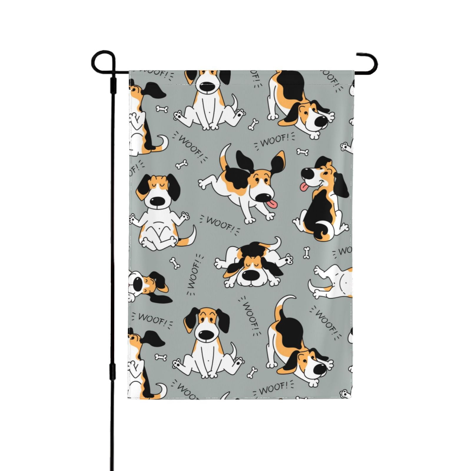 Easygdp Funny Beagle Active Dog Garden Flag Yard Flag Welcome Flag ...