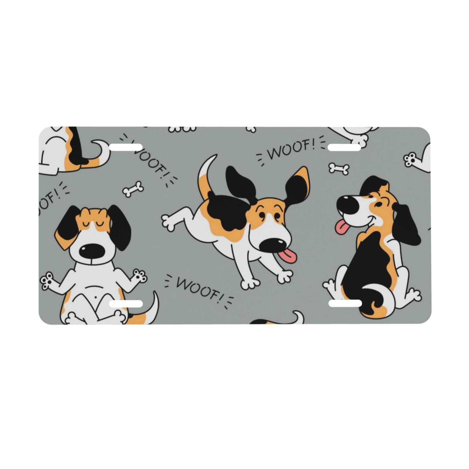 Easygdp Funny Beagle Active Dog License Plate Car Front License Plate ...