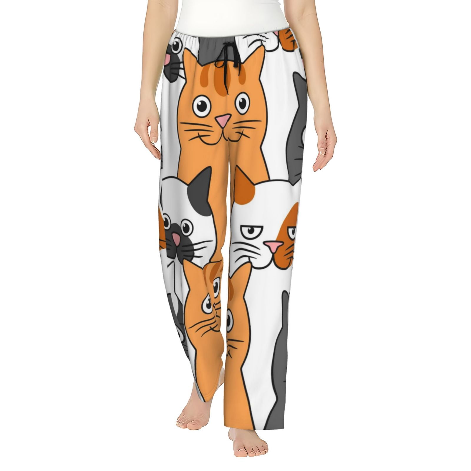 Easygdp Funny Cats Women's Drawstring Pajama Pants | Lounge Joggers ...