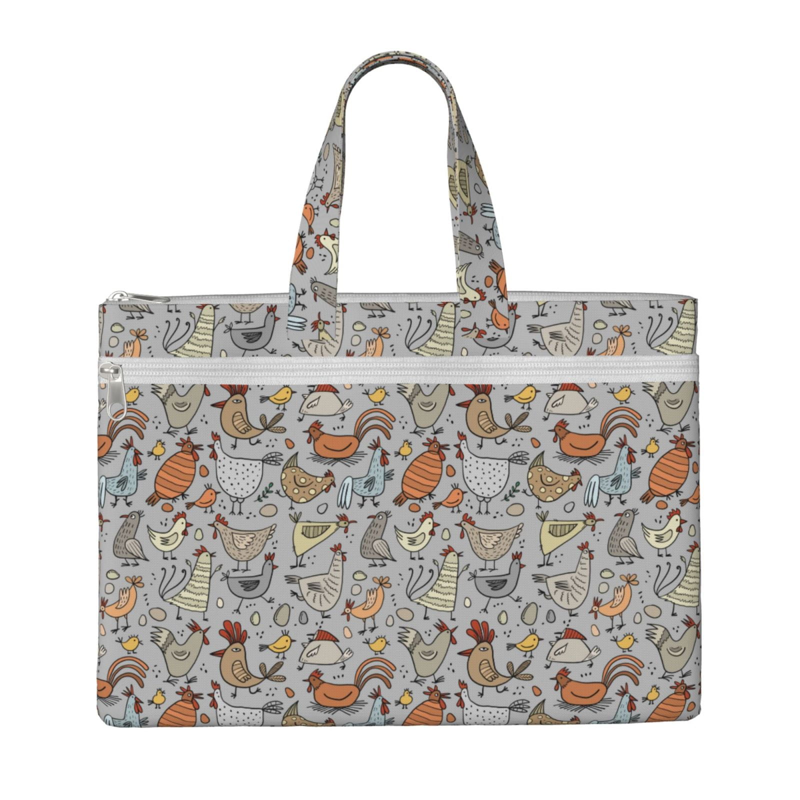 Easygdp Funny Chicken Canvas Document Bag File Bag Handle Business ...