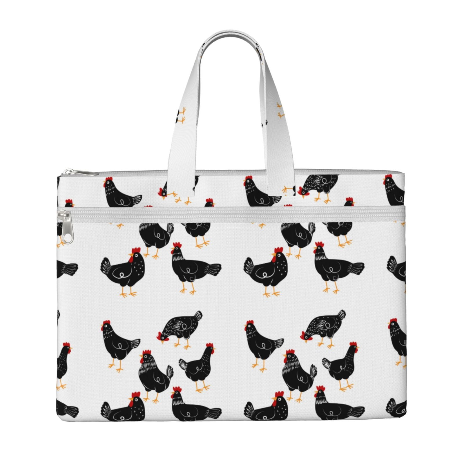 Easygdp Funny Chicken Canvas Document Bag File Bag Handle Business ...